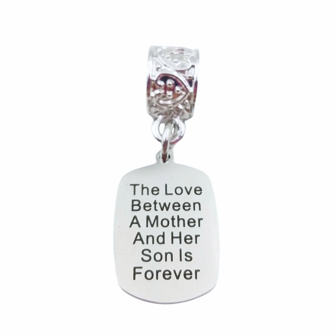 "Mother Son Eternal Love Quote Clip-on Charm – Bella's Yard