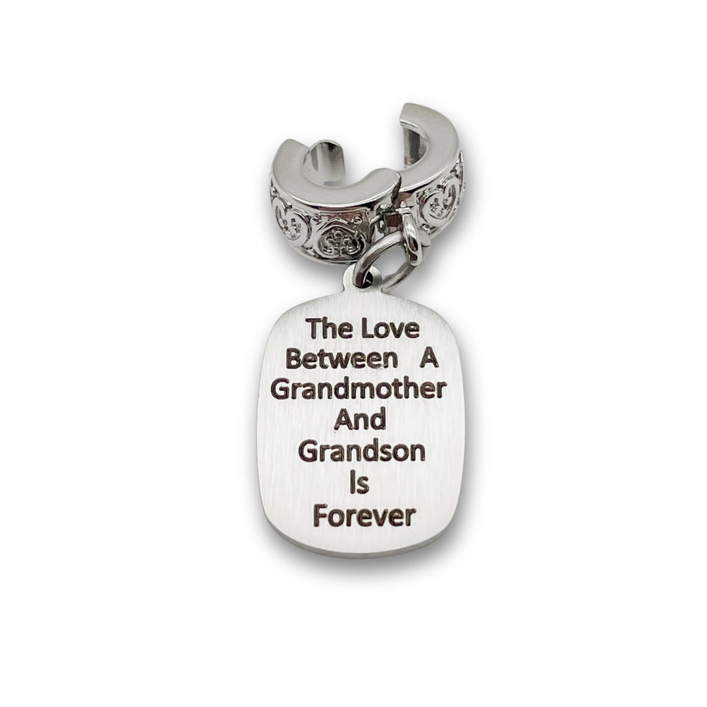 "Grandmother GrandSON" Quote Clip-on Charm | Bella's Yard