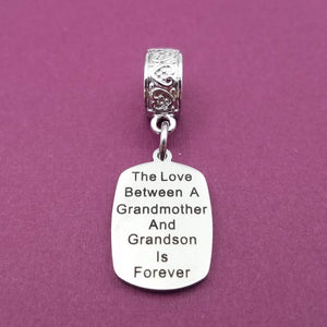 "Grandmother GrandSON" Quote Clip-on Charm | Bella's Yard