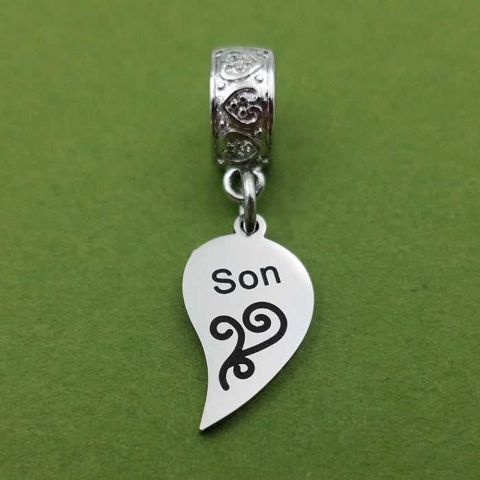 "Son" Half Heart Clip-on Charm | Bella's Yard